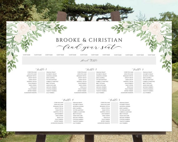 Banquet Seating Chart Template, Wedding Long Table Seating Plan ...