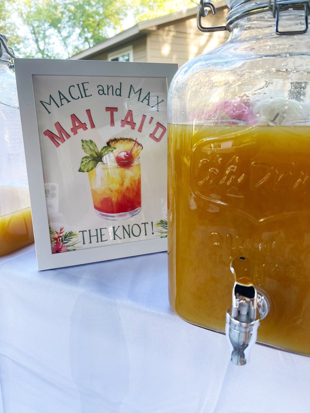 We Mai Tai'd the Knot Sign, Signature Drink Mai-tai Sign, Mai-tai'd the ...