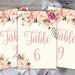 Table Numbers Printable Table Numbers Template 1-30 Floral | Etsy
