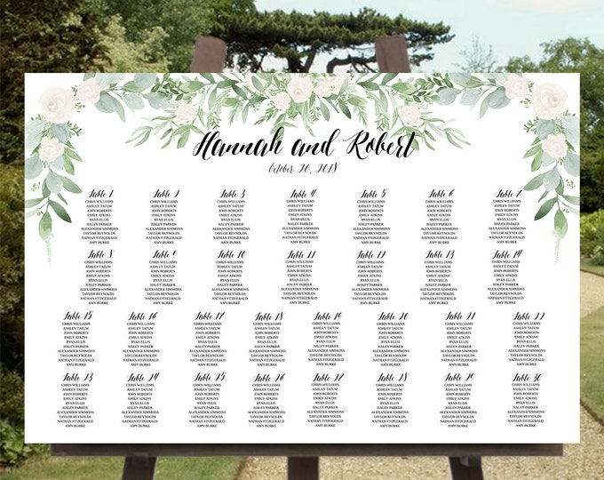 Printable Seating Chart Long Table, Banquet Seating Chart Template ...