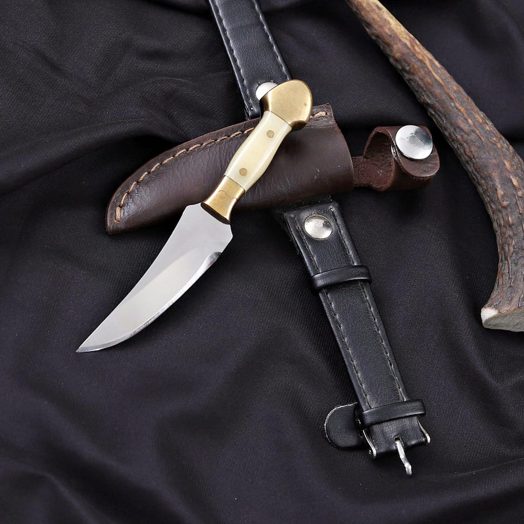 Mini Fixed Blade Wrist Knife, EDC Leather Cuff Knife, Collector Gift ...