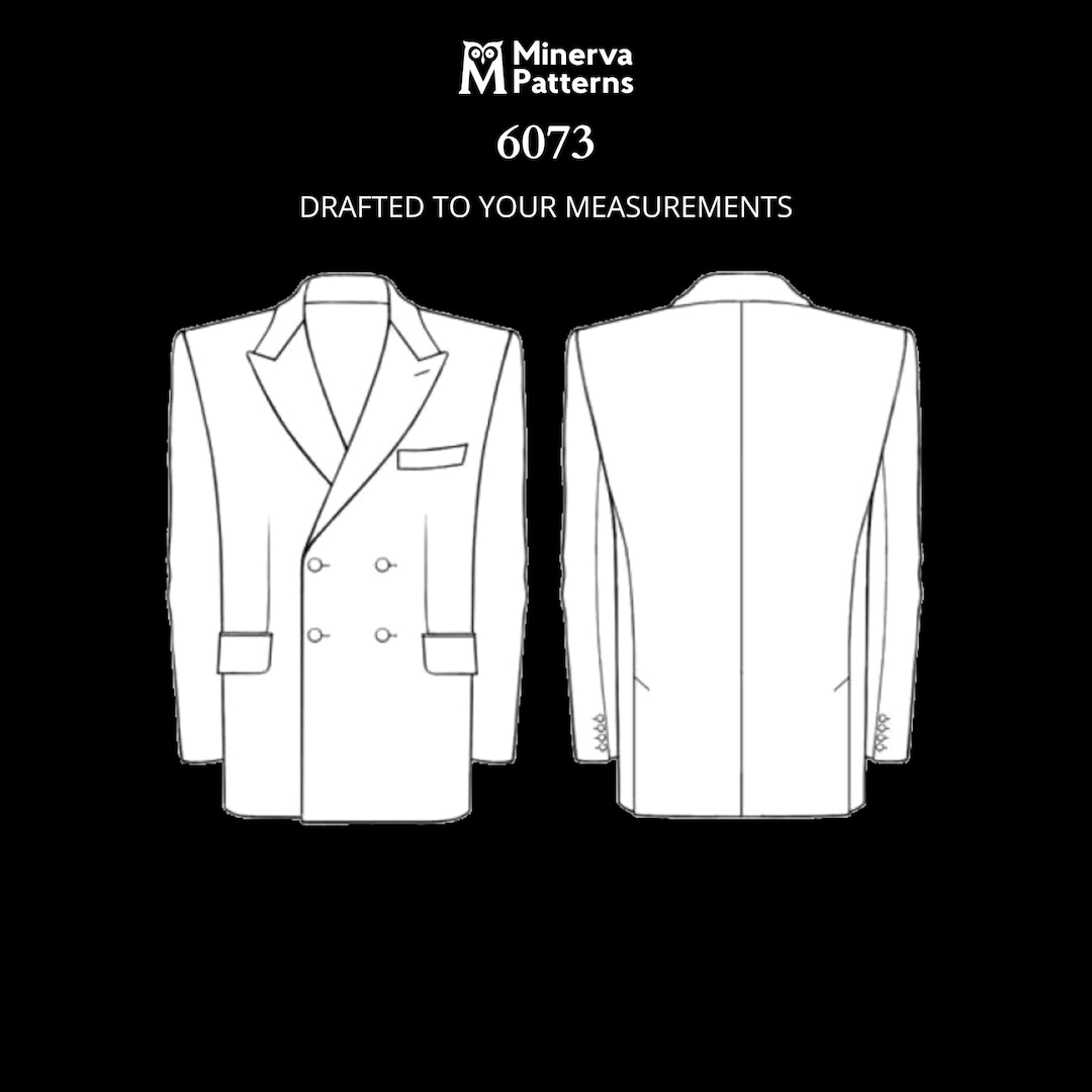 Mens Sewing Pattern | Classic Double-breasted Jacket 6073 With Notched ...
