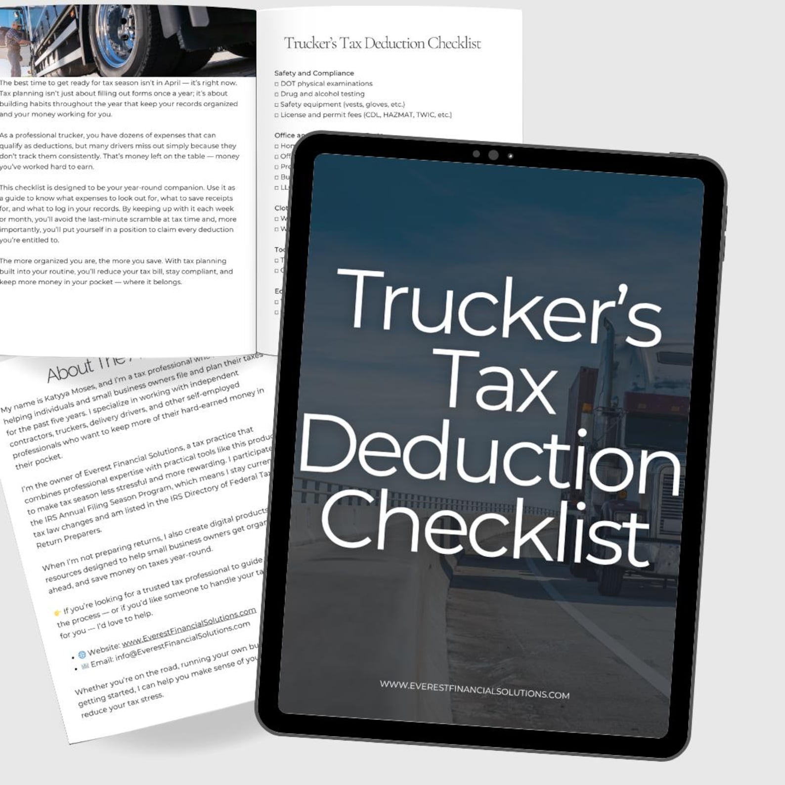 Trucker Tax Deduction Checklist: Truck Driver Expense Tracker Tax Write ...