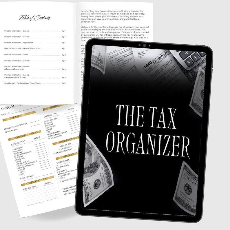 Tax Organizer Template Small Business Tax Binder & Forms Instant ...