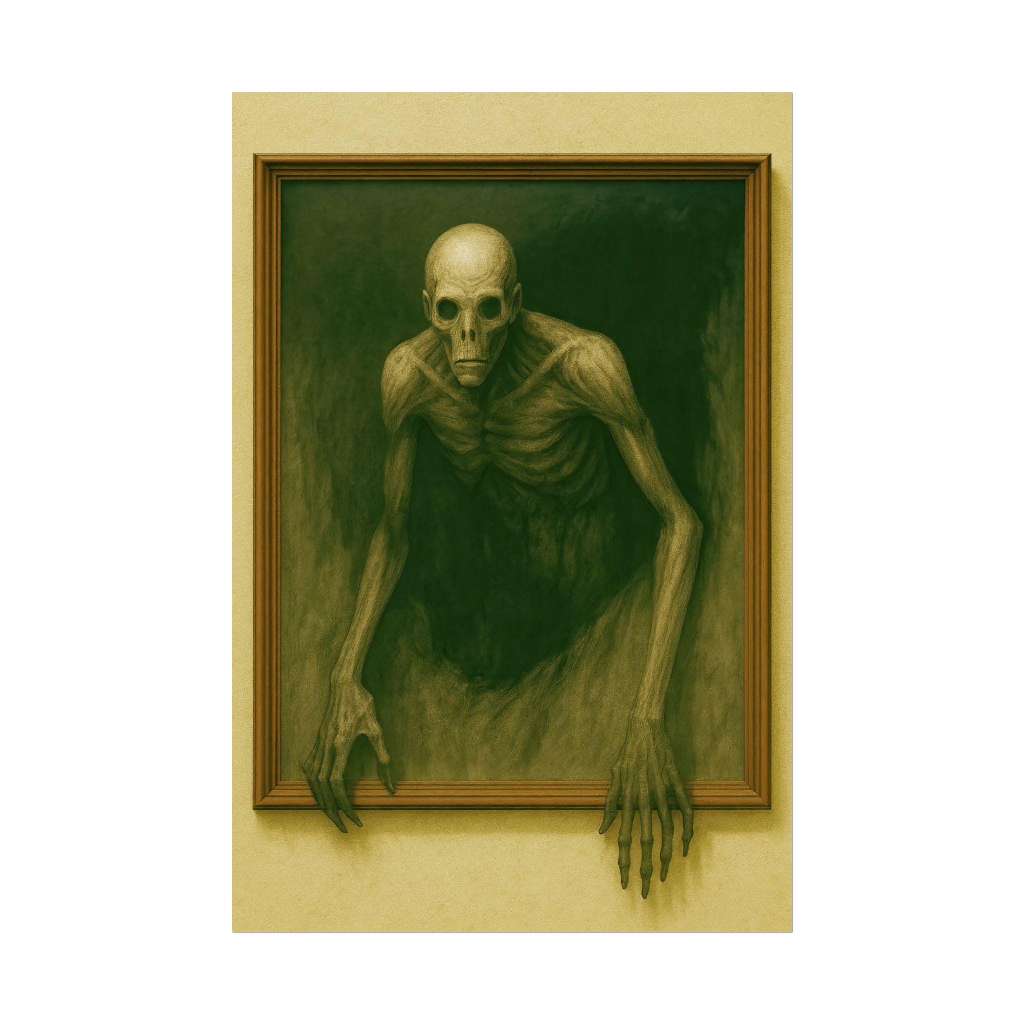 Poster of Monster Escaping Painting: Horror-inspired Wall Art Illusion ...