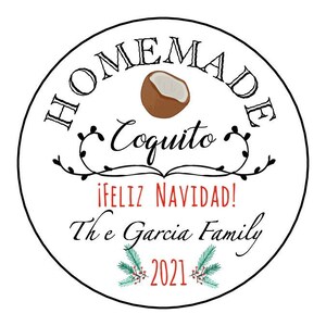 Coquito Labels holiday Qty 20 Personalized Homemade Coquito Holiday ...