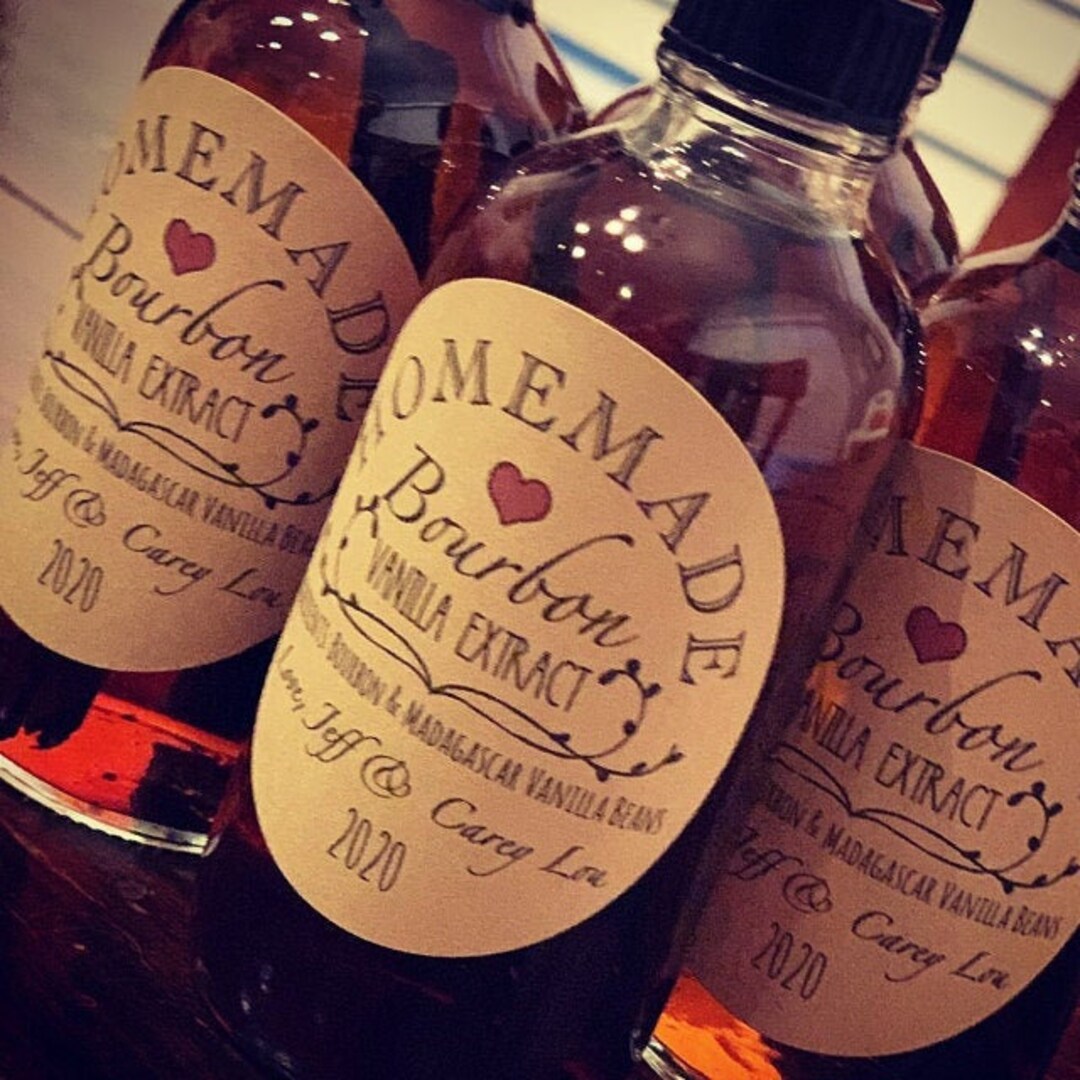 Bourbon Vanilla Bottle Labels • Qty 20 Small or 12 Large • Vanilla ...