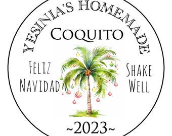 Homemade Coquito Label Set of 15 Personalized Puerto Rican - Etsy