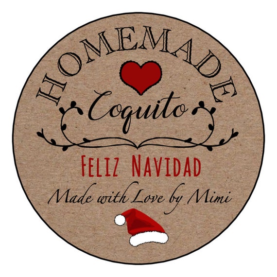 NEW! Santa Hat • Holiday Coquito Labels • Personalized Baileys Labels ...