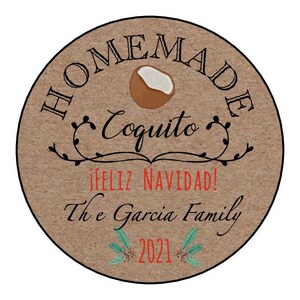 Coquito Labels (holiday) • Qty 20 • Personalized • Homemade Coquito ...