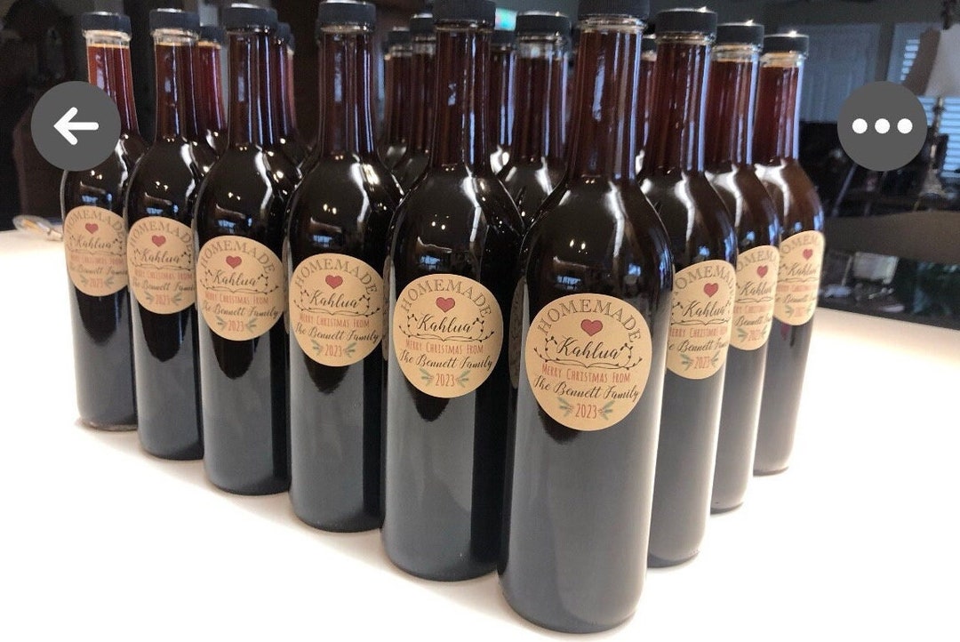 Homemade Kahlua Label - Set of 20 Personalized Gift Stickers - Water ...