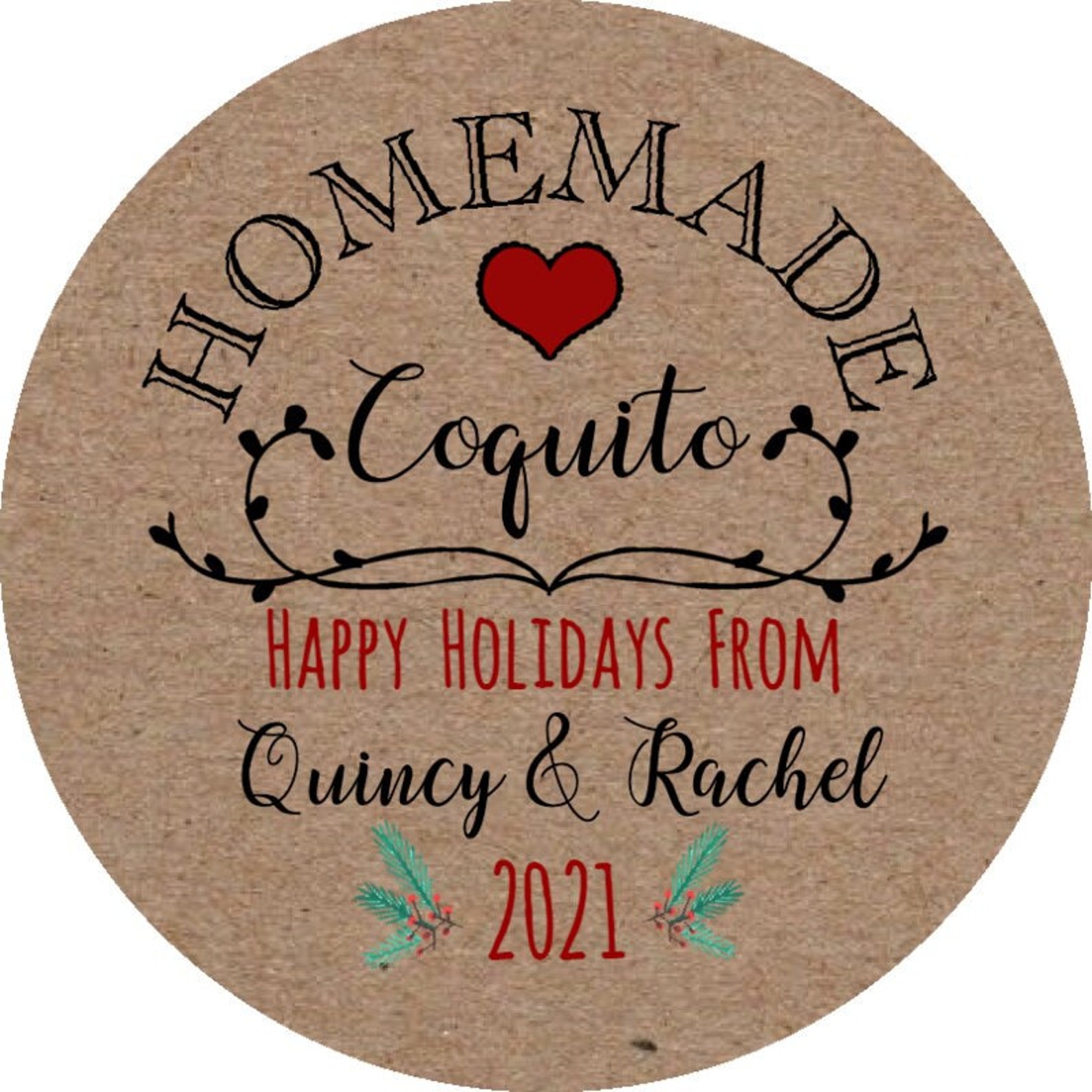 Coquito Labels holiday Personalized STICKERS Holiday - Etsy