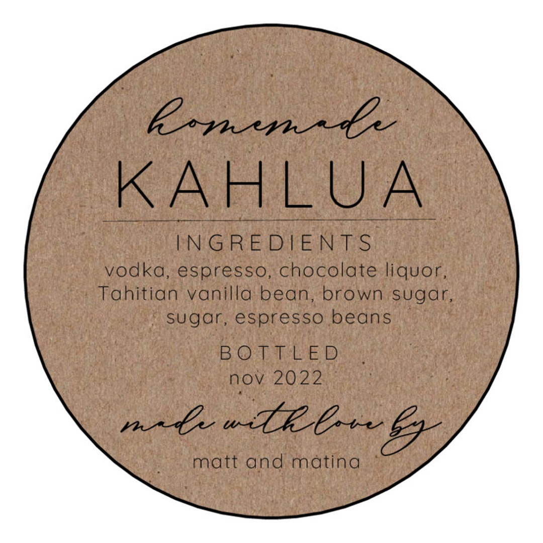 NEW Kahlua Labels Modern QTY 24 Personalized Holiday Gifts Homemade ...