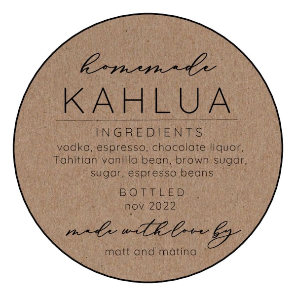 Homemade Kahlua Stickers - Etsy