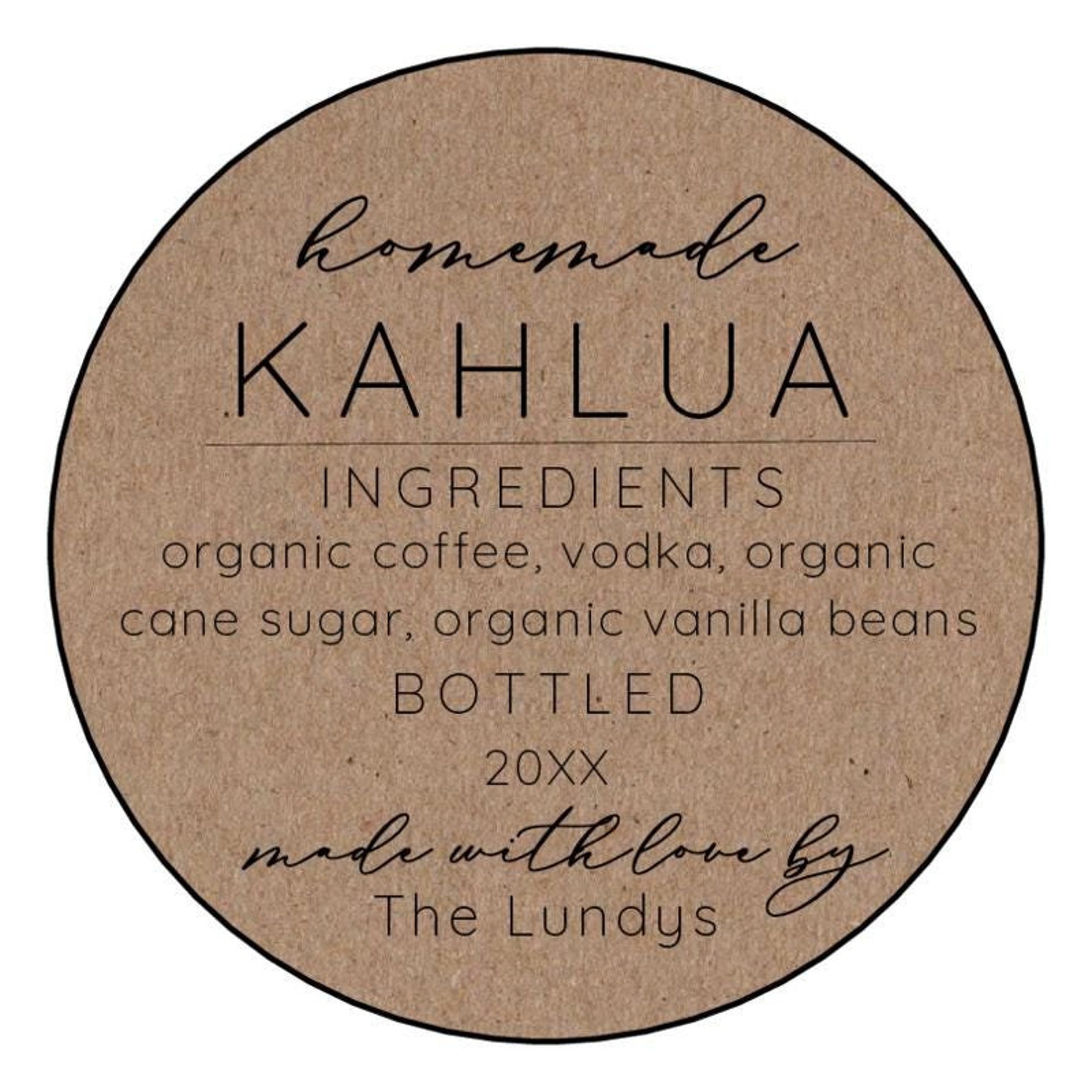 NEW! Kahlua Labels • Modern • QTY 24 • Personalized • Holiday Gifts ...