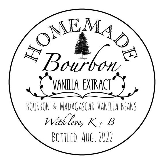 Bourbon Vanilla Bottle Labels, Set of 20 (Small) or 12 (Large ...