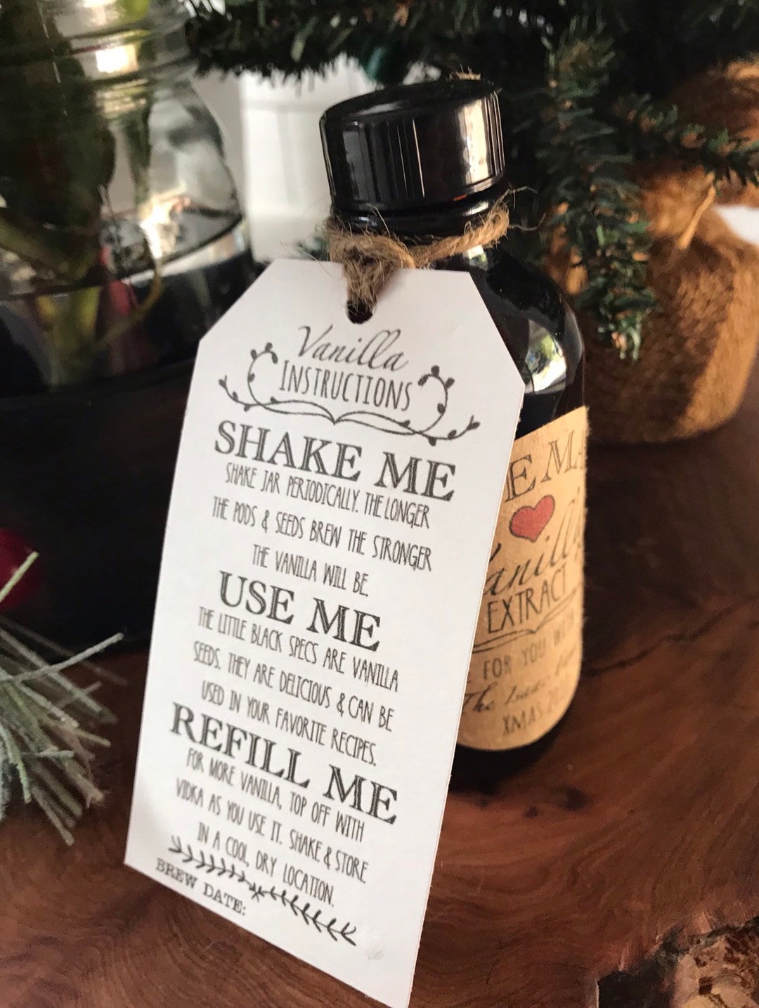 Printable Vanilla W/bourbon LARGE Instruction Tags. Vanilla Direction ...