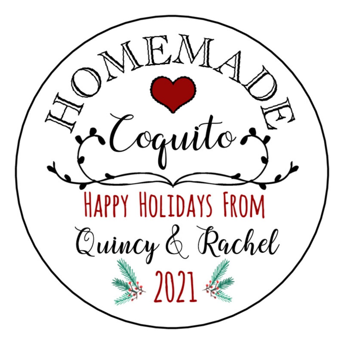 Coquito Labels holiday Personalized STICKERS Holiday - Etsy