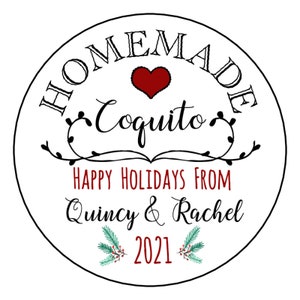 Coquito Labels holiday Personalized STICKERS Holiday Gifts Homemade ...