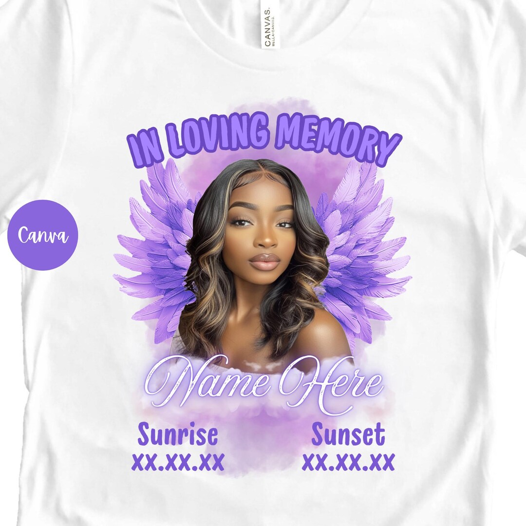 Rip Shirt Template Purple Canva | Forever in Our Hearts With ...