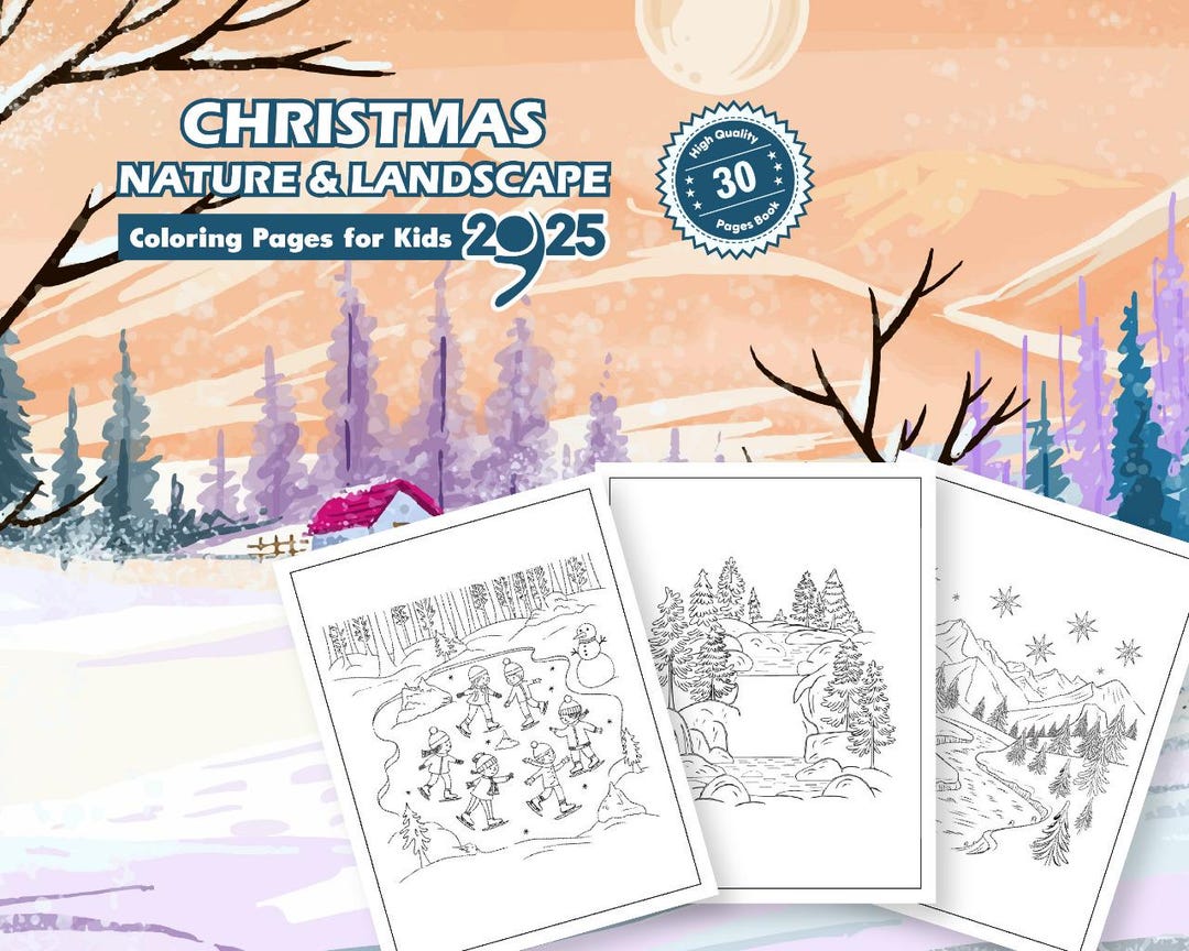 Nature Coloring Book | 30 Printable Landscape Pages (PDF) - Etsy