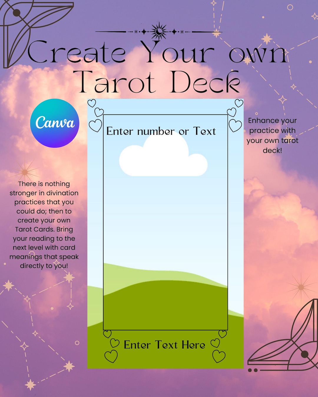 Tarot Cards 78 | Editable Gemini Lovers Tarot Card Template: DIY Oracle ...