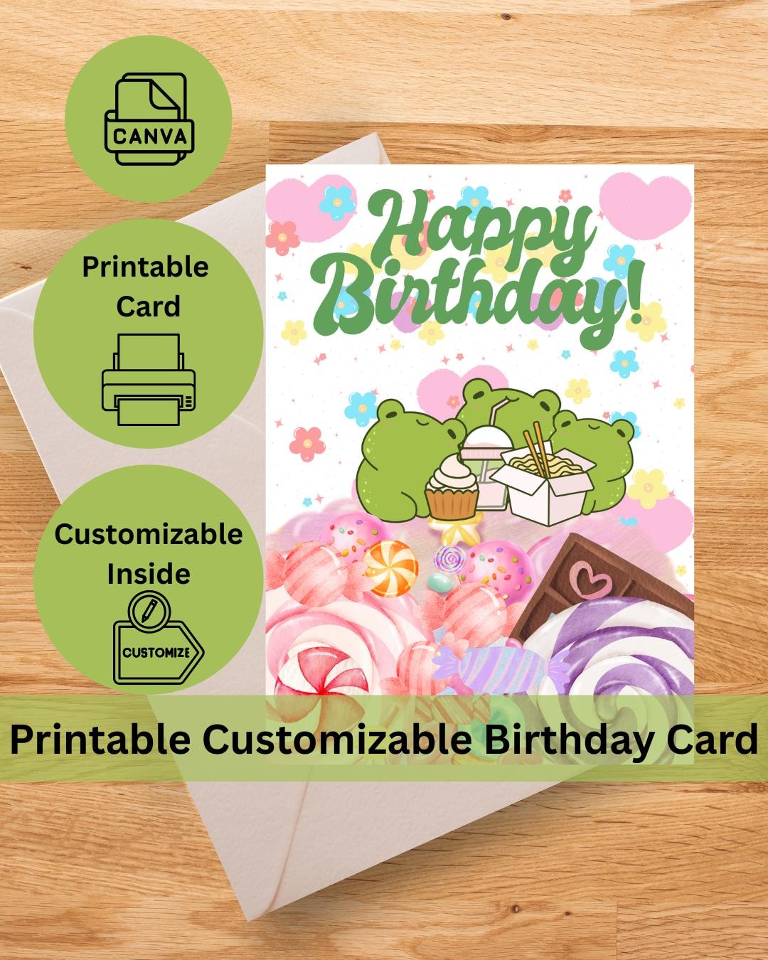 Printable Frog Birthday Card Template | Cute Editable Birthday Card ...