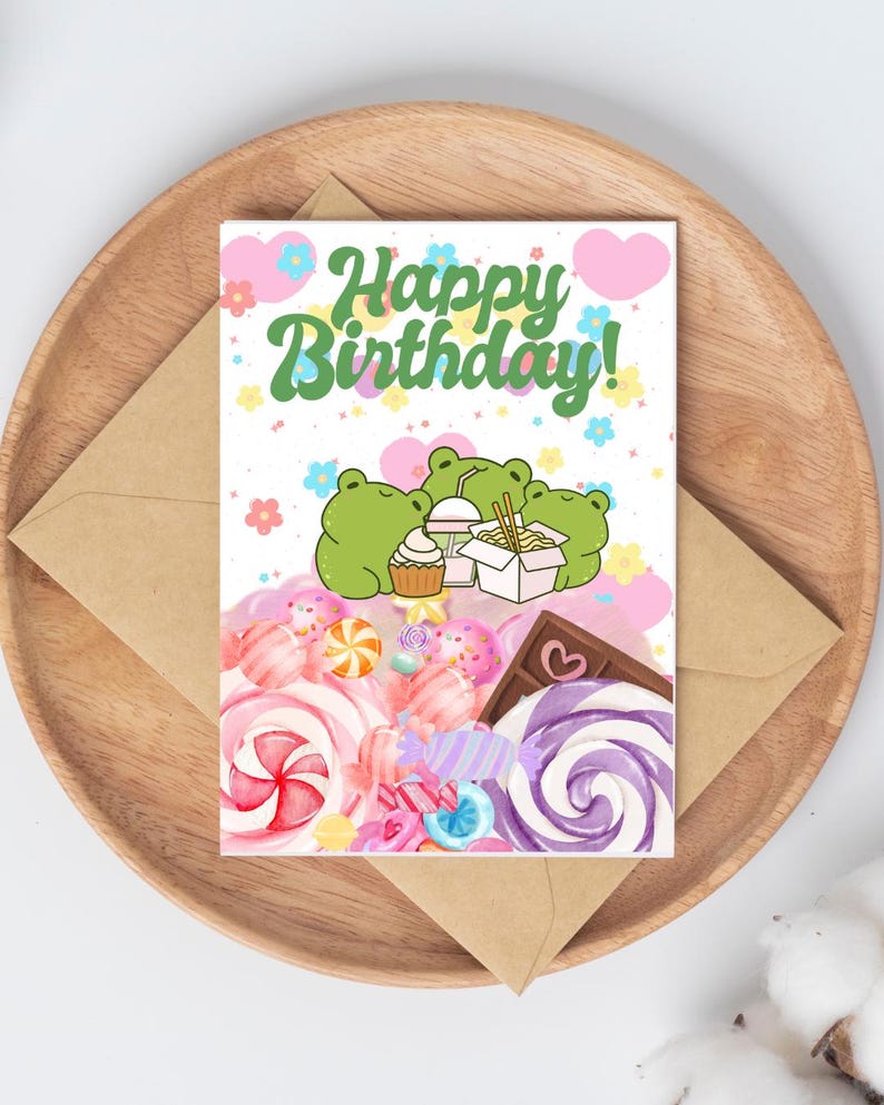 Printable Frog Birthday Card Template | Cute Editable Birthday Card ...