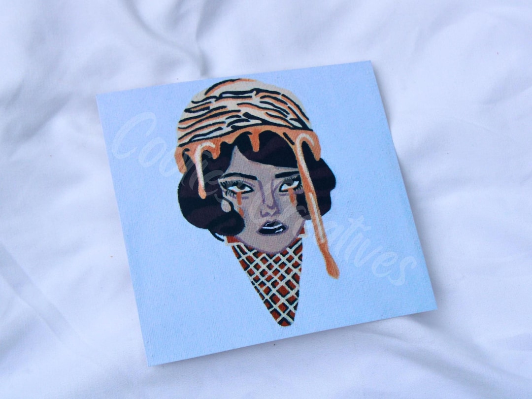 Melting Ice Cream Girl Art Print - Etsy