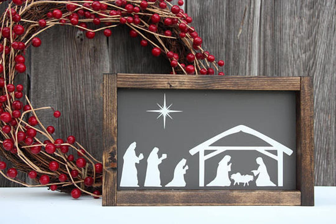 Nativity Wood Sign Nativity Sign Christmas Decor Holiday Decor Holiday ...