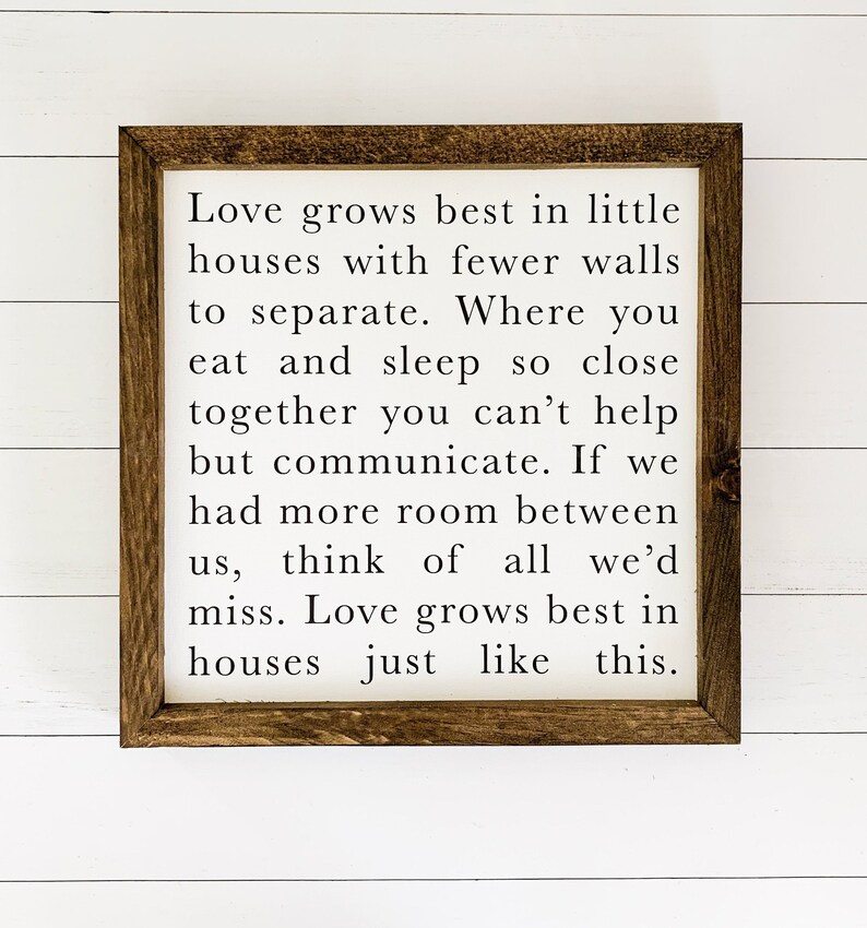 Love Grows Best in Little Houses Sign Wood Sign Framed - Etsy