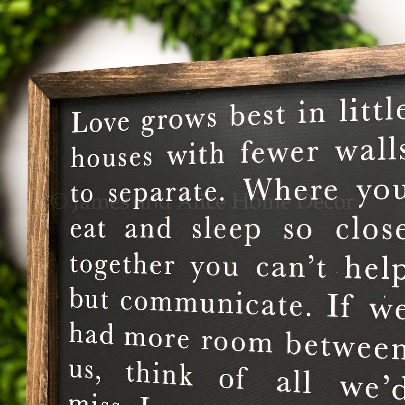 Love Grows Best in Little Houses Sign Wood Sign Framed - Etsy