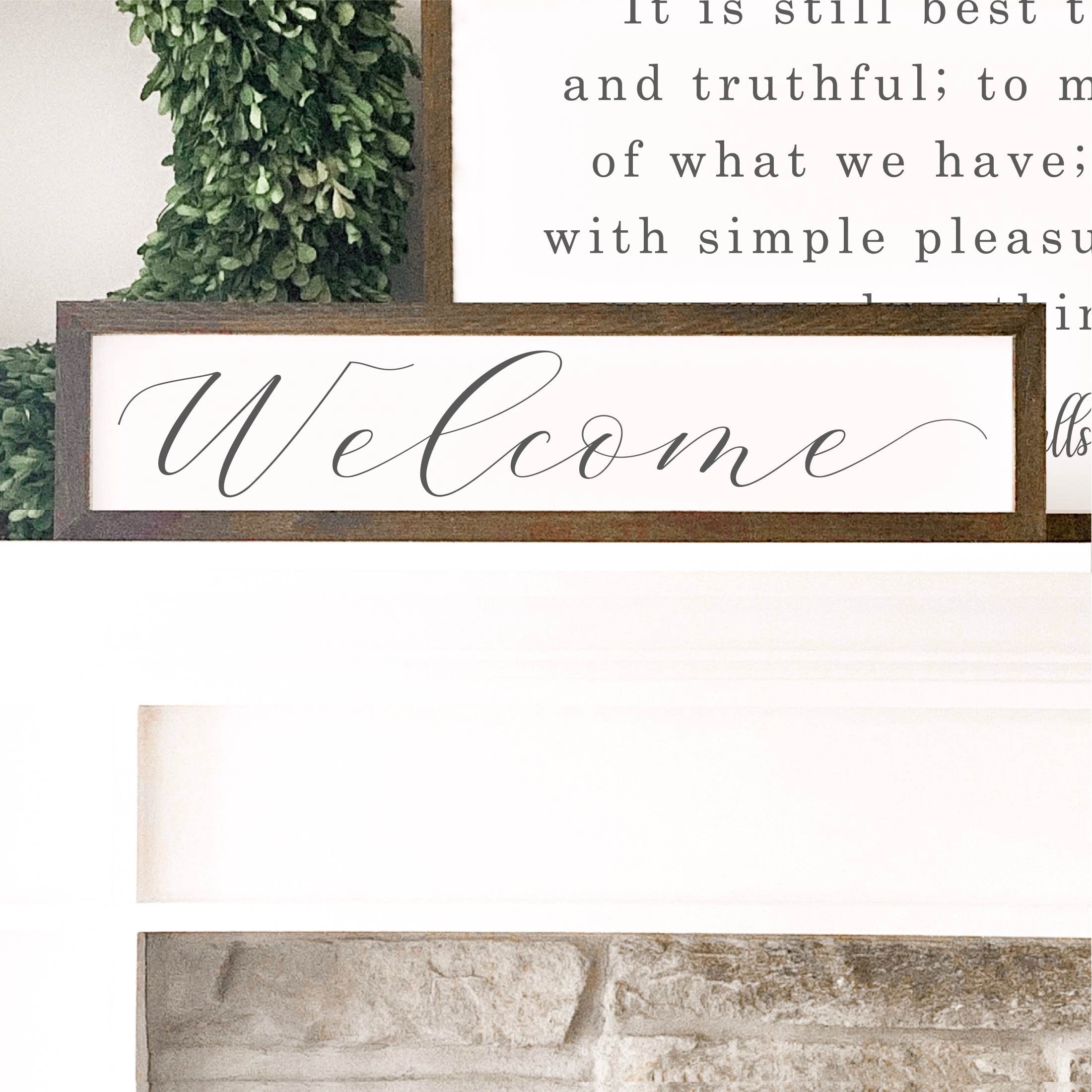 Welcome Wood Sign Wood Sign Canvas Wood Sign Entry Decor - Etsy