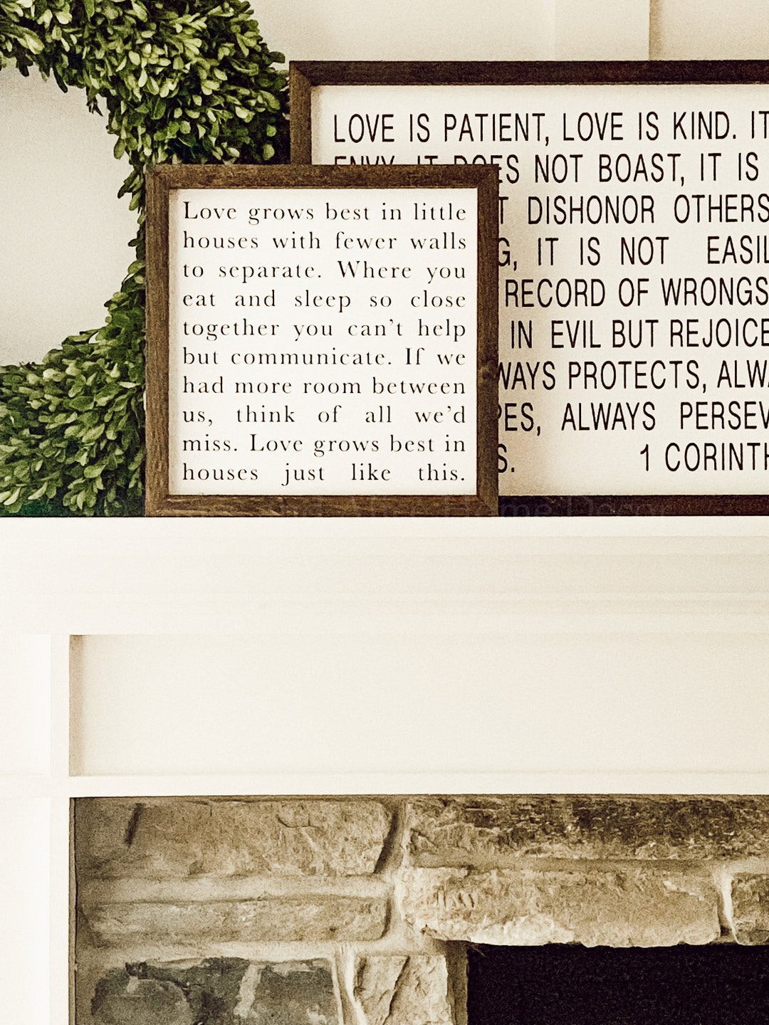 Love Grows Best in Little Houses Sign Wood Sign Framed Wood Sign Wood ...