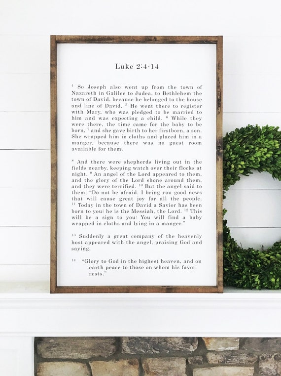 Luke 2 Sign Christmas Wood Sign Nativity Sign Nativity | Etsy