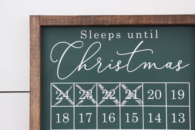 Sleeps Until Christmas Sign Christmas Countdown Sign Etsy