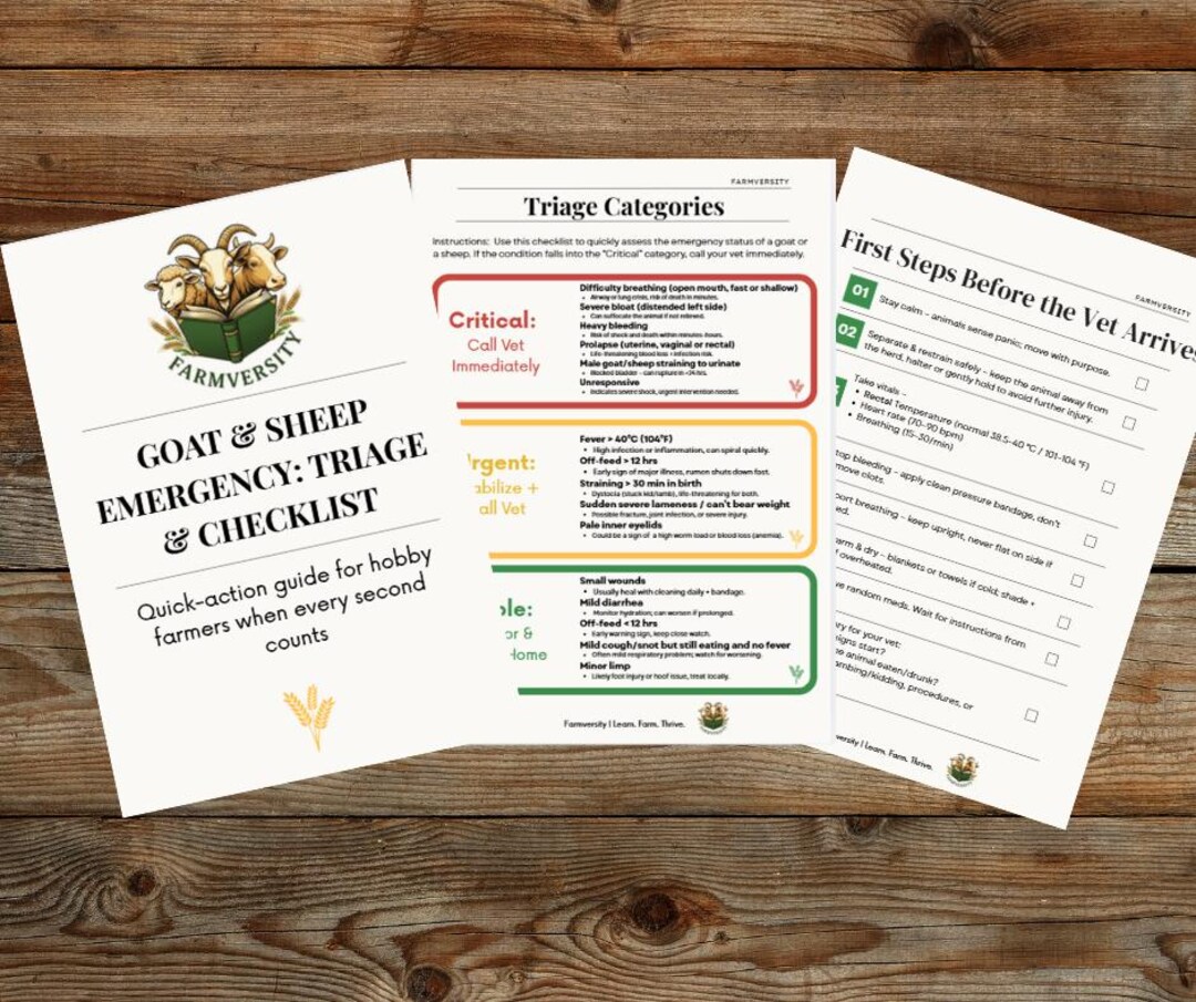 Goat & Sheep Emergency Triage Guide – Farm First Aid Checklist (PDF ...