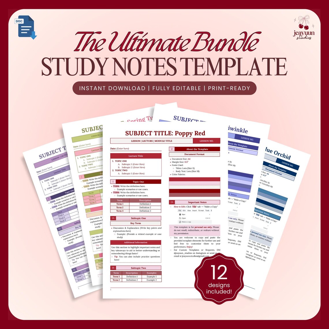 The Ultimate Study Notes & Reviewer Templates for Students (bundle of ...