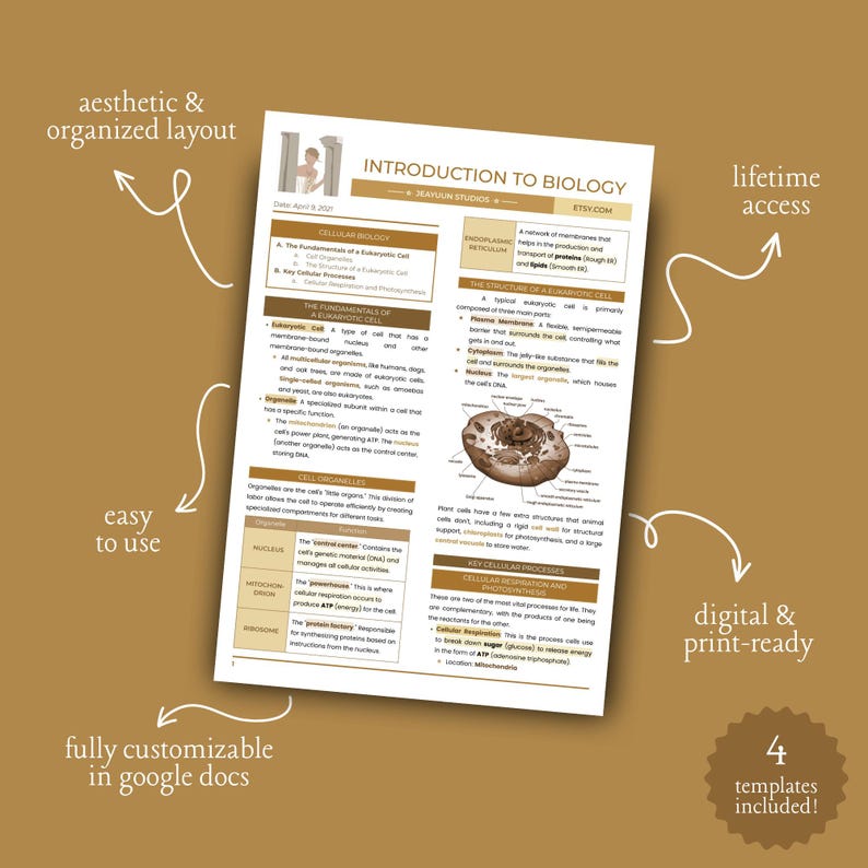 Study Notes & Reviewer Template for Students | Golden Fairytale ...