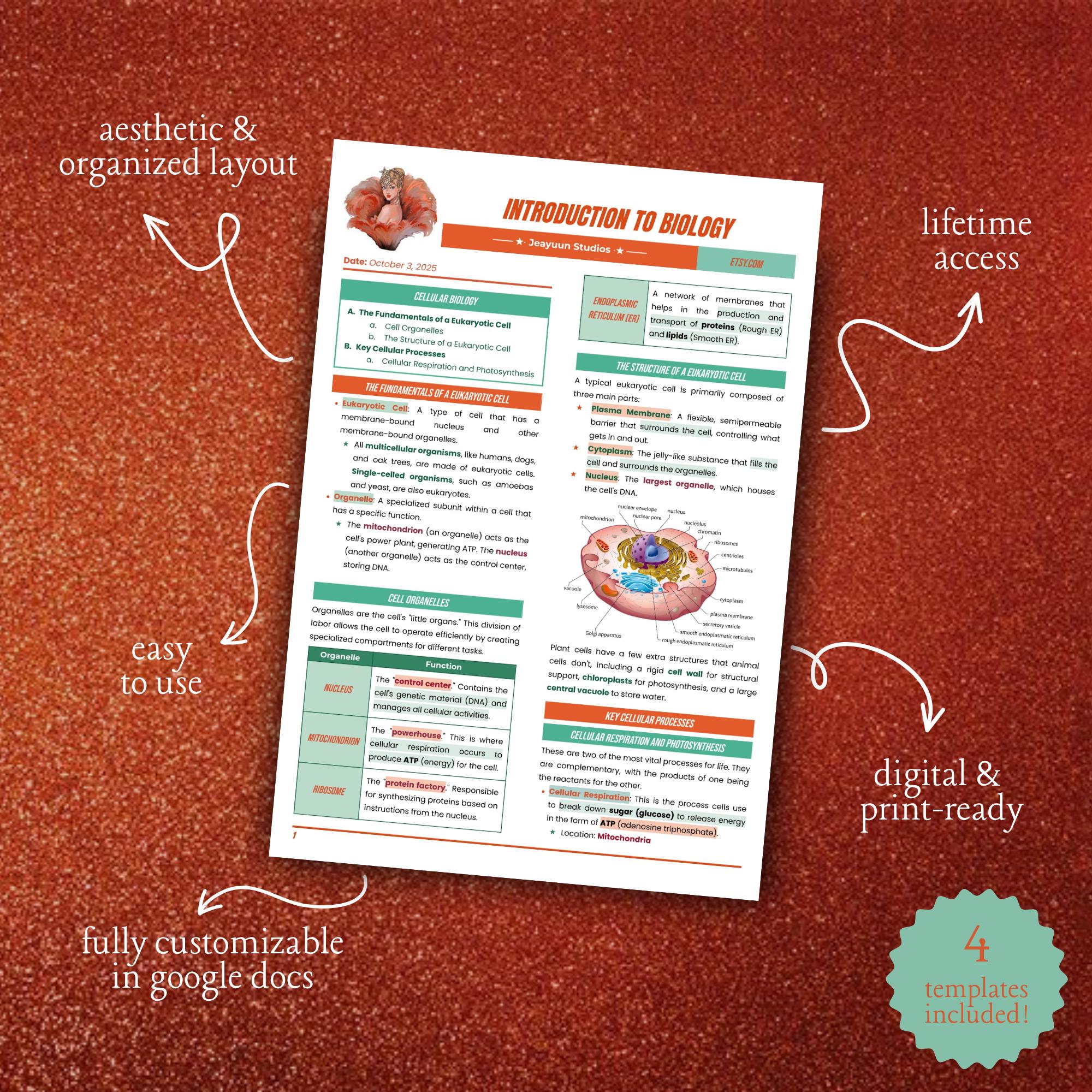 Study Notes & Reviewer Template for Students | Showgirl Glam Aesthetic ...