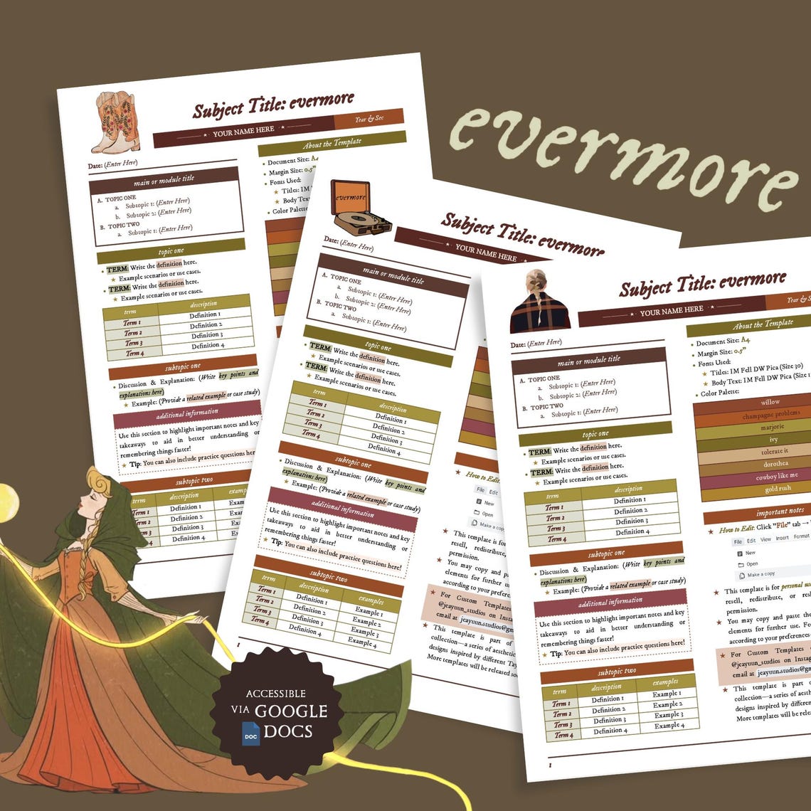 Printable Study Notes & Reviewer Template (autumn) | Editable Google ...