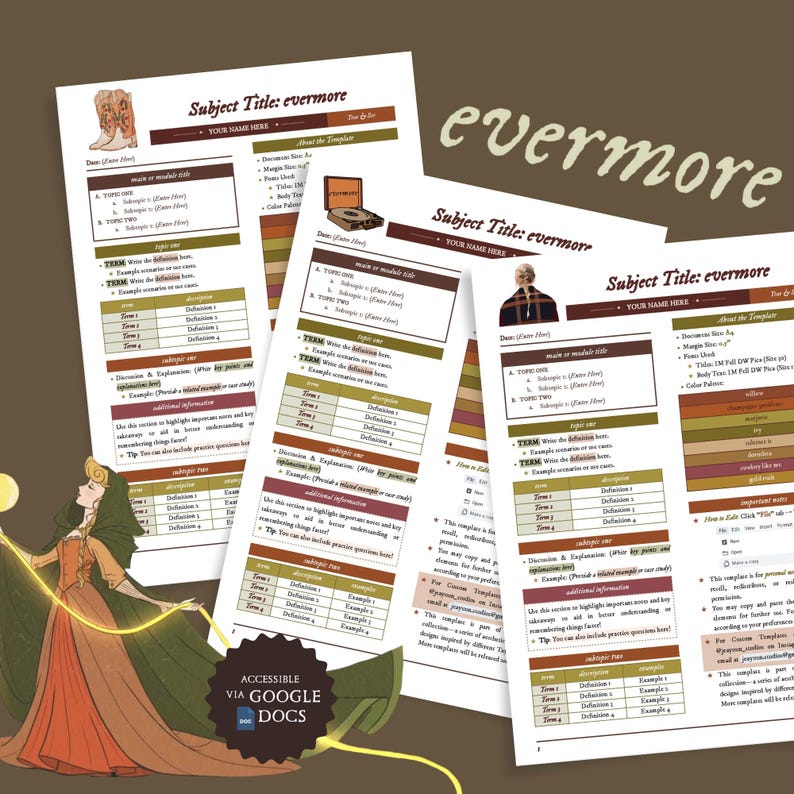 Printable Study Notes & Reviewer Template (autumn) | Editable Google ...