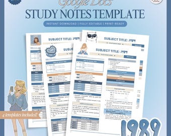 Printable Study Notes & Reviewer Template (pink) | Editable Google Docs ...