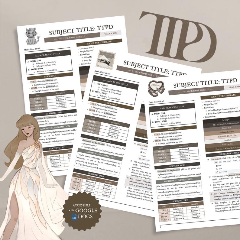 Study Notes & Reviewer Template for Students | Monochrome Vintage ...