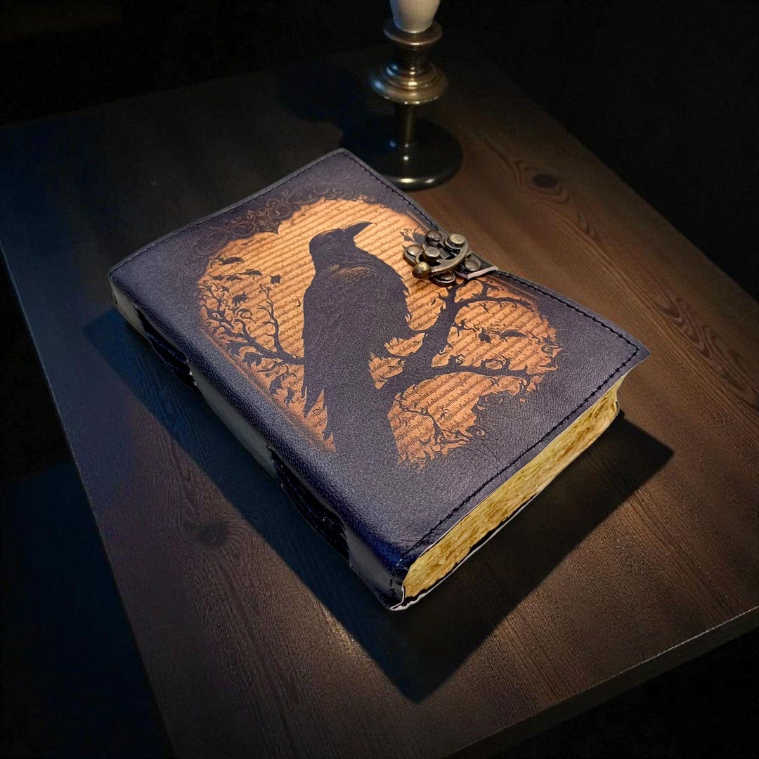 Raven Grimoire Journal : Blank Spell Book of Shadows, Thick Notebook ...