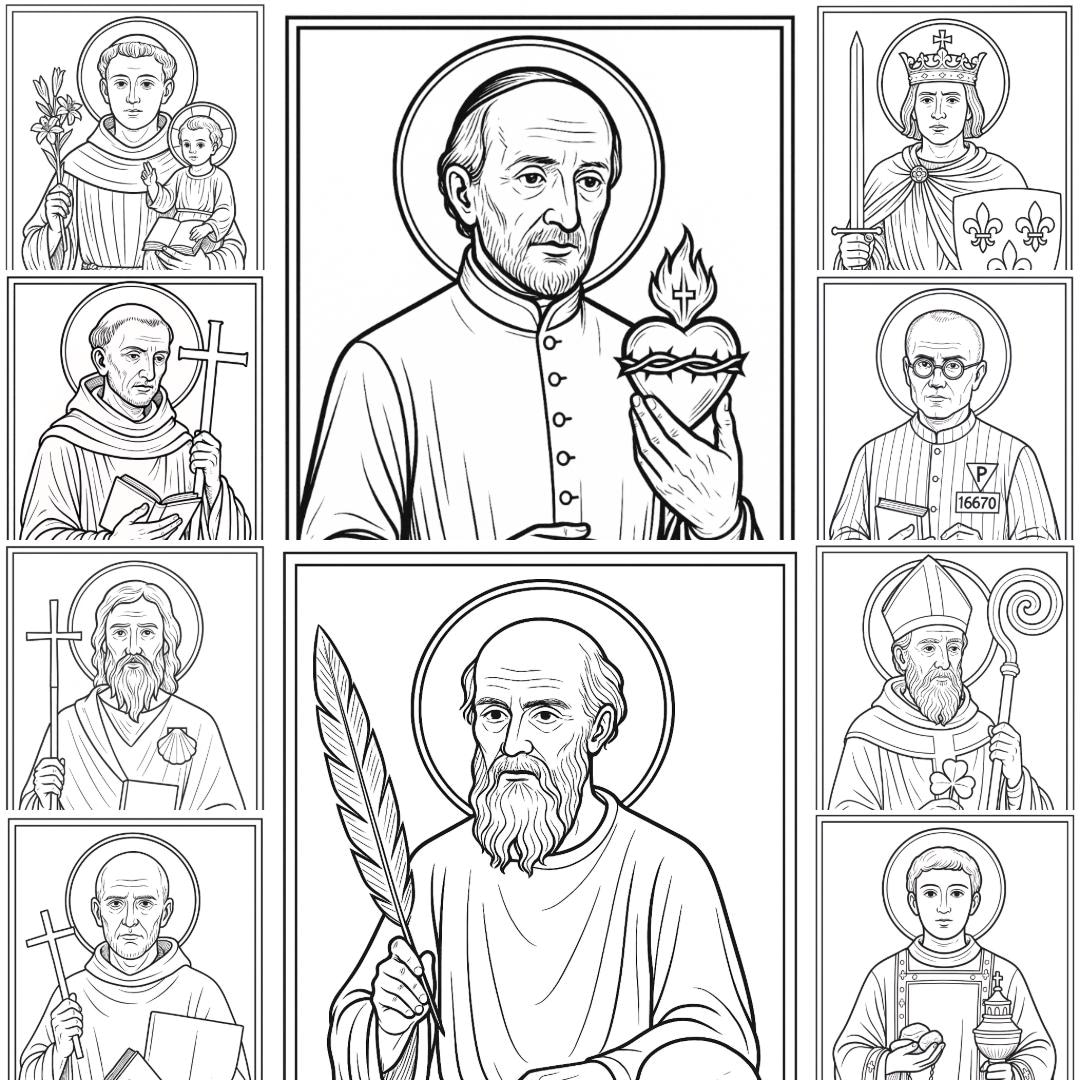 Catholic Saints Coloring Book, Educational Printable Pages (PDF ...