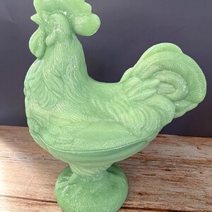 Jadeite Rooster Candy Dish - Etsy