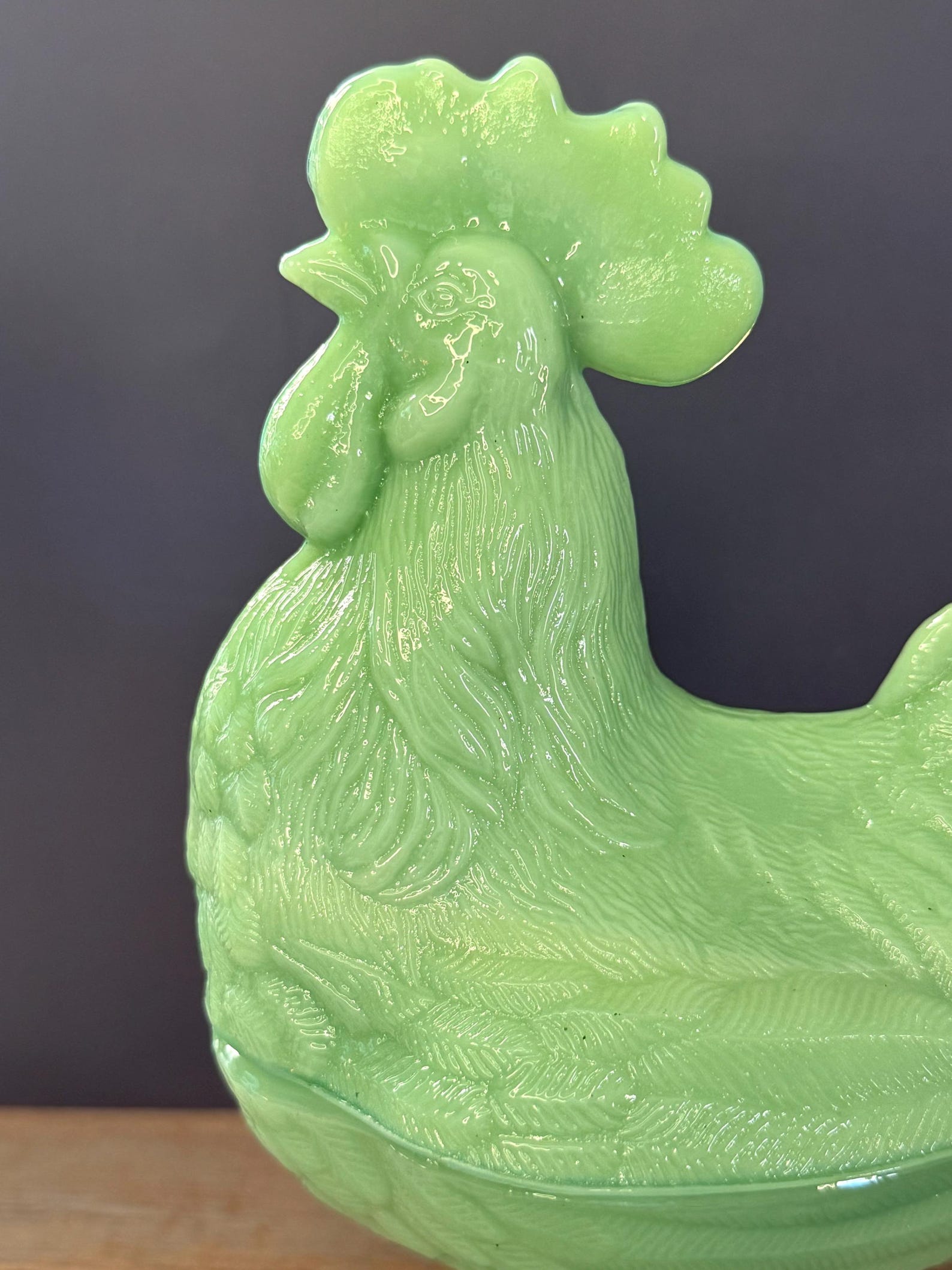 Jadeite Rooster Candy Dish - Etsy