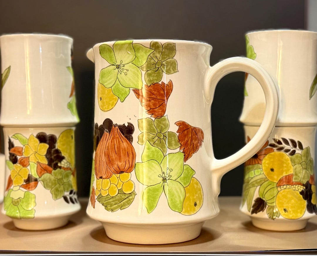 Italian Ceramic Pitcher Set, Mid Century - Etsy