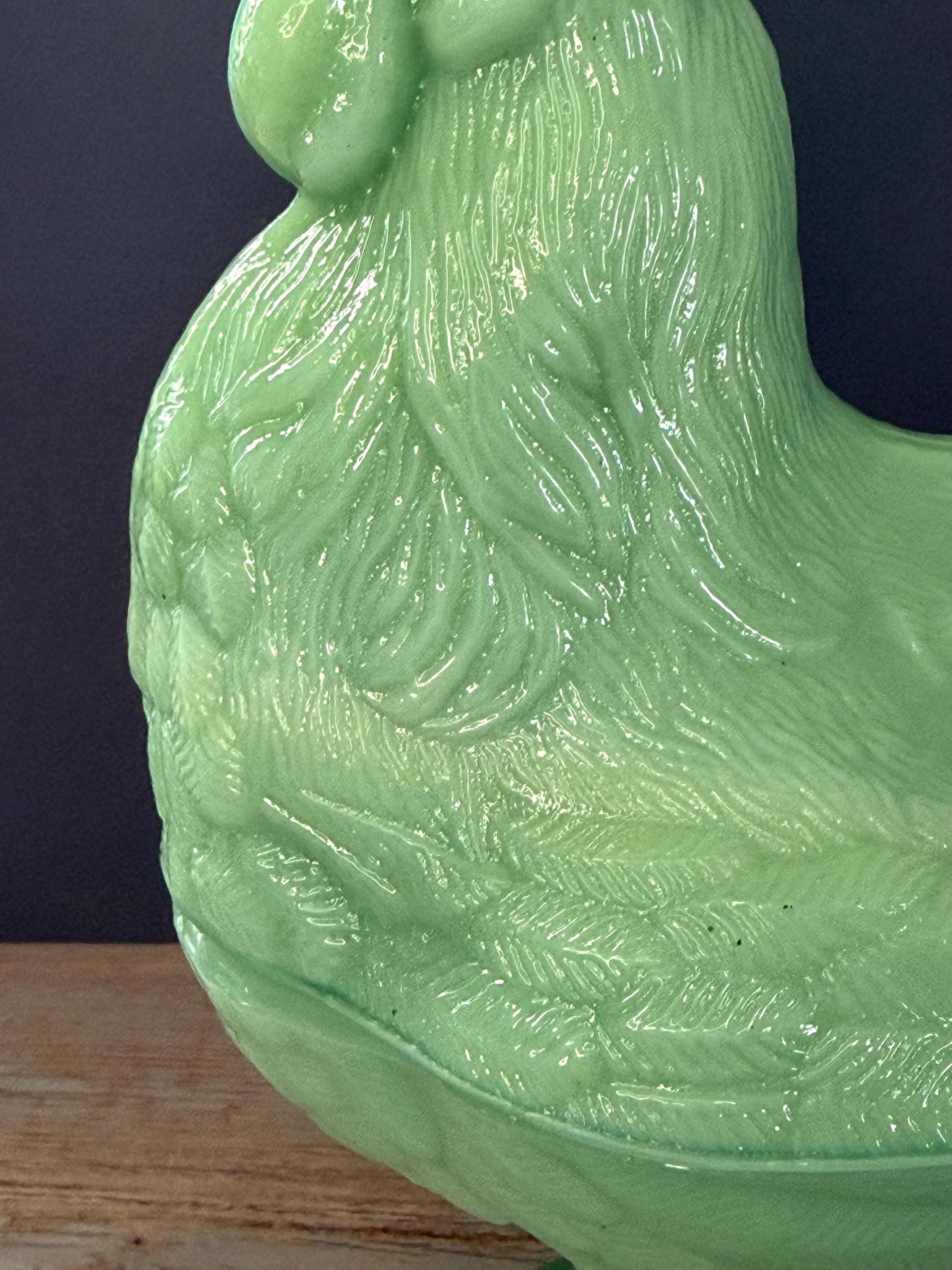Jadeite Rooster Candy Dish - Etsy